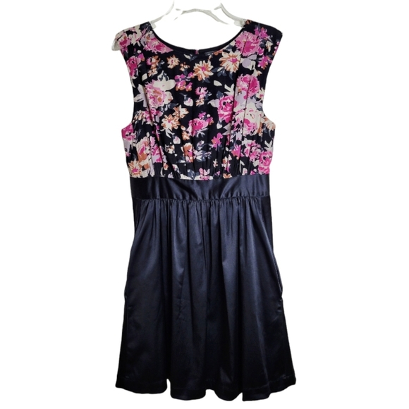 Modcloth | Dresses | Emily And Fin Modcloth Floral Satin Mini Dress ...